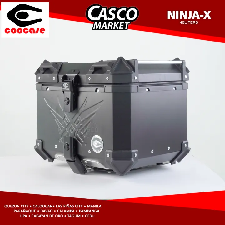 COOCASE NINJA-X BLACK TOP CASE 45L MOTORCYCLE STORAGE TAIL, UPGRADED VERSION TOP BOX ALUMINUM ...