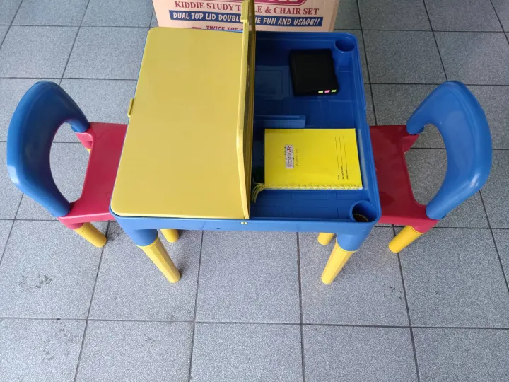 KIDS/CHILDRENS DUAL STUDY TABLE WITH STORAGE | Lazada PH