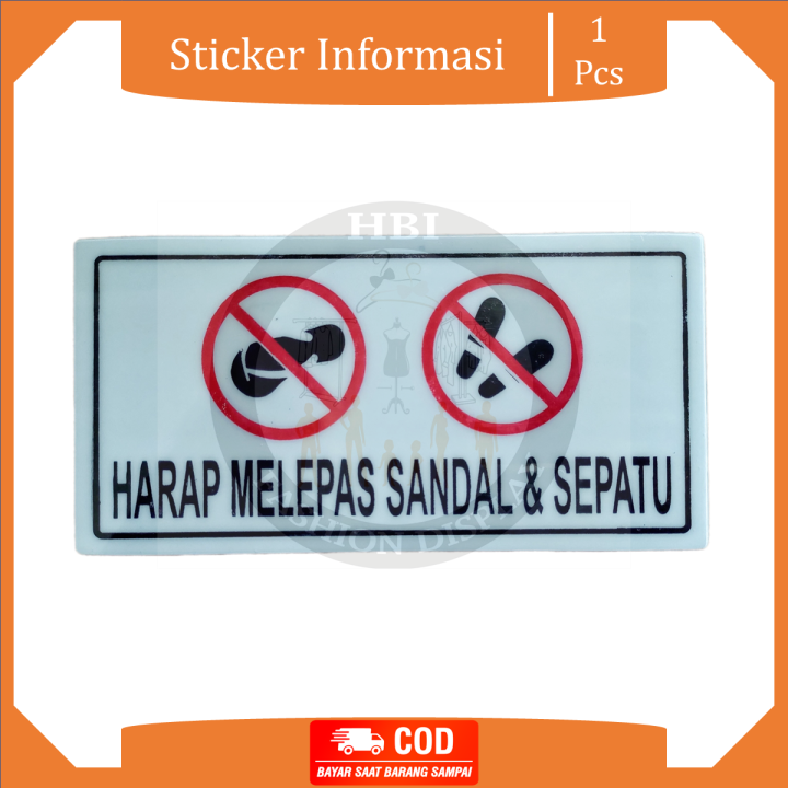 Stiker Papan Nama Alas Kaki Harap Lepas | Lazada Indonesia