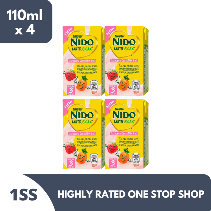 Nido Nutrisnax, Strawberry Carrot 110ml x 4 | Lazada PH