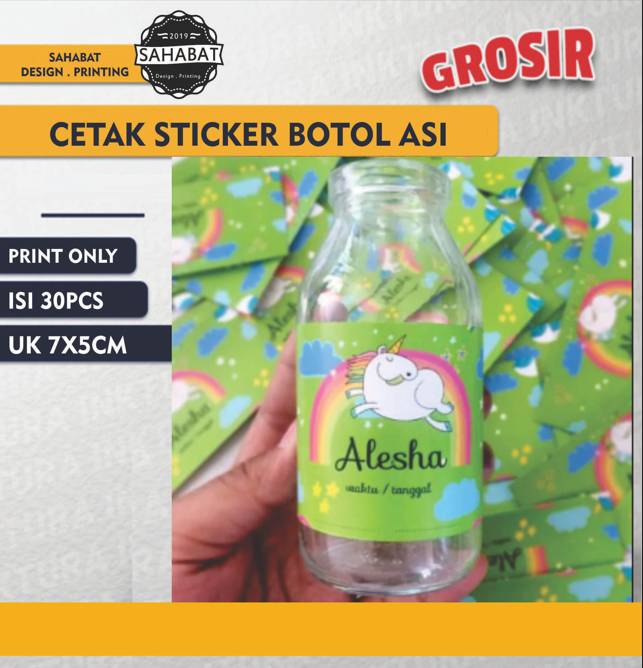 Sticker Botol ASI / Sticker Label Nama Bayi / Sticker Susu Botol ...