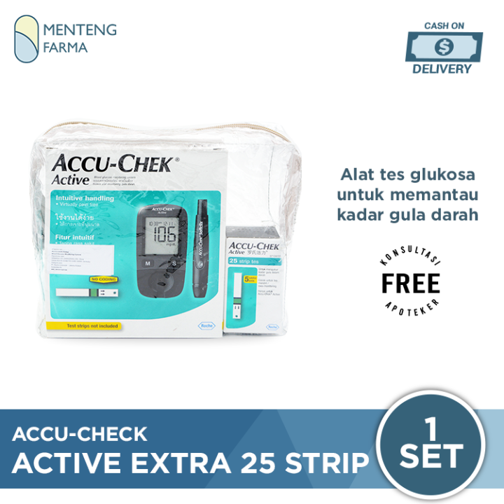 Accu-Chek Active Extra 25 Strip - Alat Pemantau Gula Darah | Lazada Indonesia