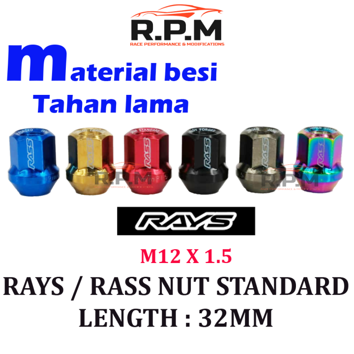 RAYS / RASS Nut 32mm Lock Nut Wheel Nut Sport Rim Skru Tayar Kereta ...