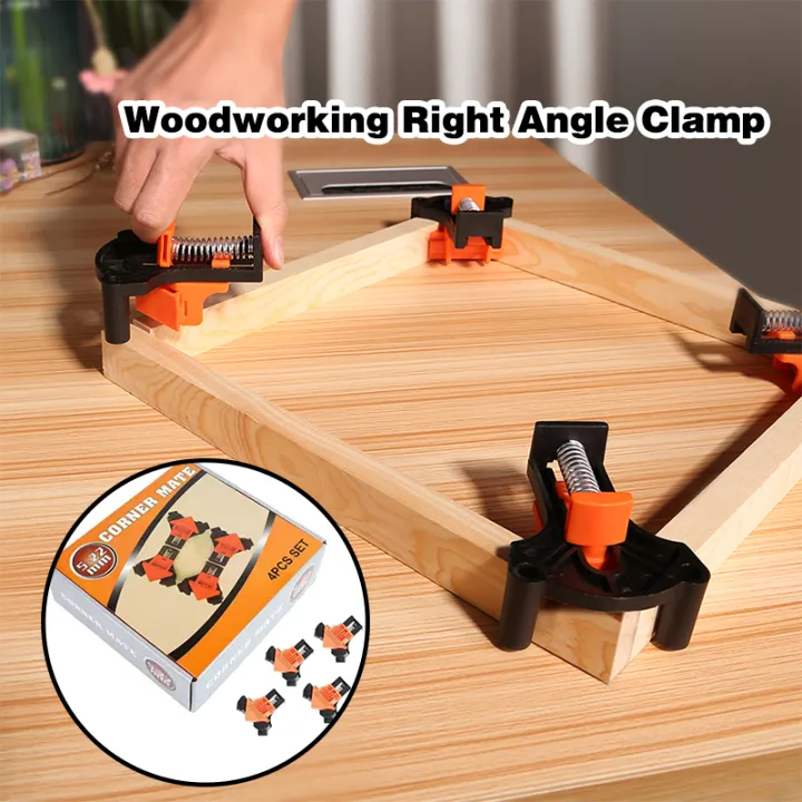 4PCS 90 Degree Right Angle Clamp Frame Corner Fixing Clips Woodworking ...