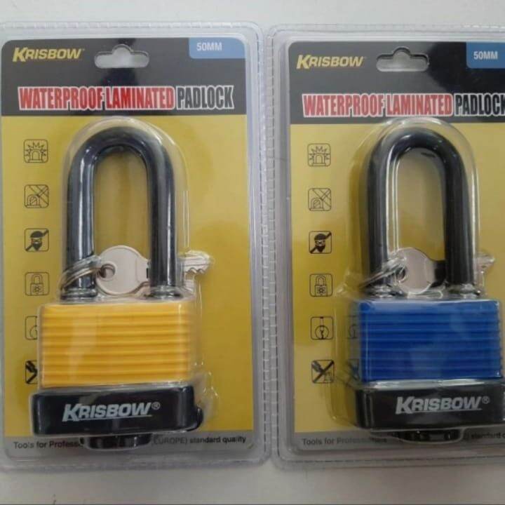 Gembok Krisbow Waterproof 40/50 mm Original Biru/Kuning | Lazada Indonesia