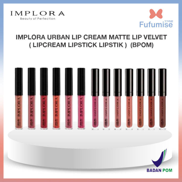 IMPLORA Urban Lip Cream Matte Lip Velvet ( lipcream Lipstick Lipstik ...