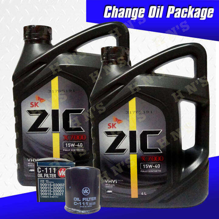 SK ZIC X7000 15W-40 Fully Synthetic Diesel Motor Oil Bundle for Toyota ...