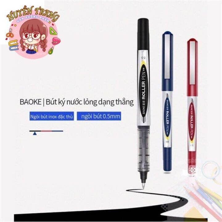 Bút ký mực nước Roller Pen Baoke BK110 ngòi 0.5mm đầu ngòi chóp | Lazada.vn