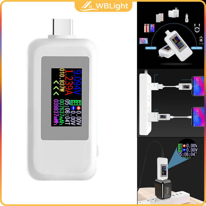 WBLight 2-Way USB Type-C Tester HD Display Measurement Tool Tester Kws ...