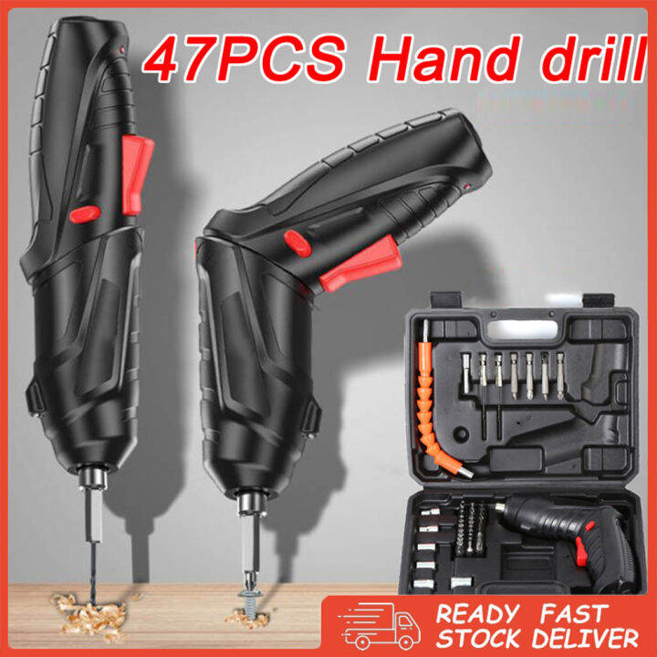 47PCS Cordless Electric Screwdriver Drill 47 pcs 3.6V Rechargeable ...