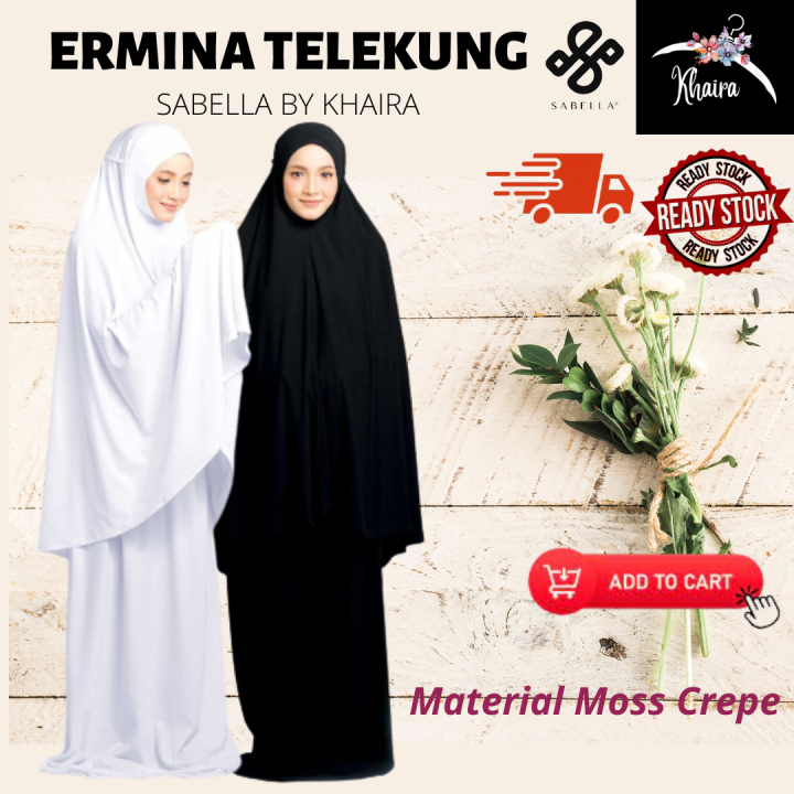 Sabella Ermina Telekung Umrah Adult (Hitam dan Putih) Ready Stock By ...