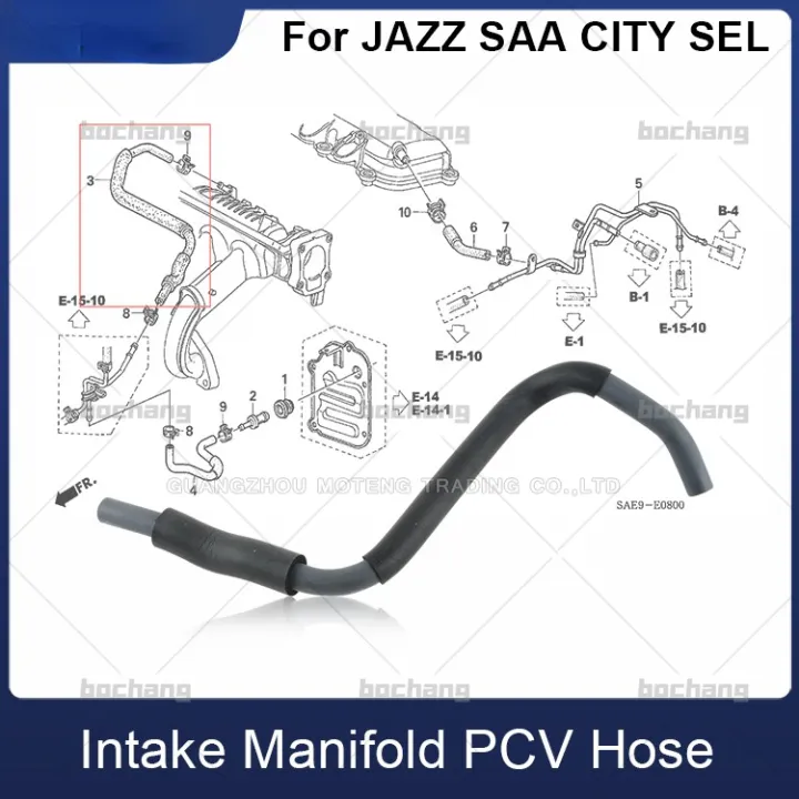 Intake Manifold Positive Crankcase Ventilation Hose PCV Hose For HONDA ...