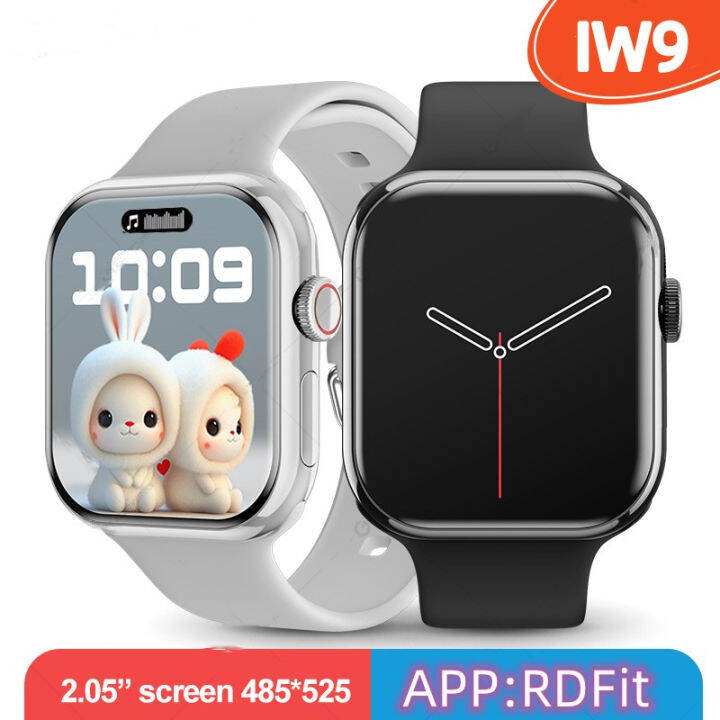 ~ Iw9 นาฬิกาข้อมือสมาร์ทวอทช์ เชื่อมต่อบลูทูธ 45 มม. วัดอัตราการเต้น ...