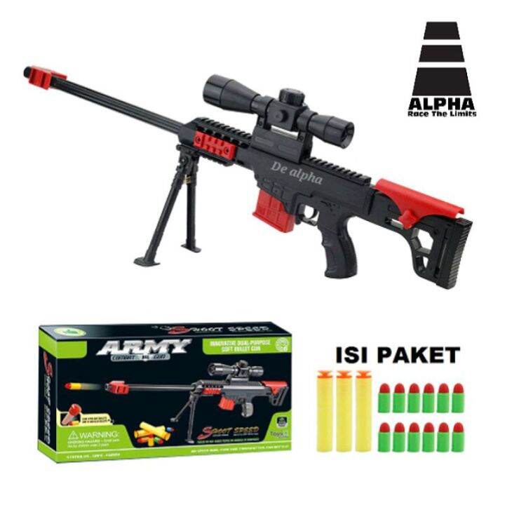 BRO1222 MAINAN PISTOL PISTOLAN SNIPER NERF SOFT BULLET AWM HADIAH ...