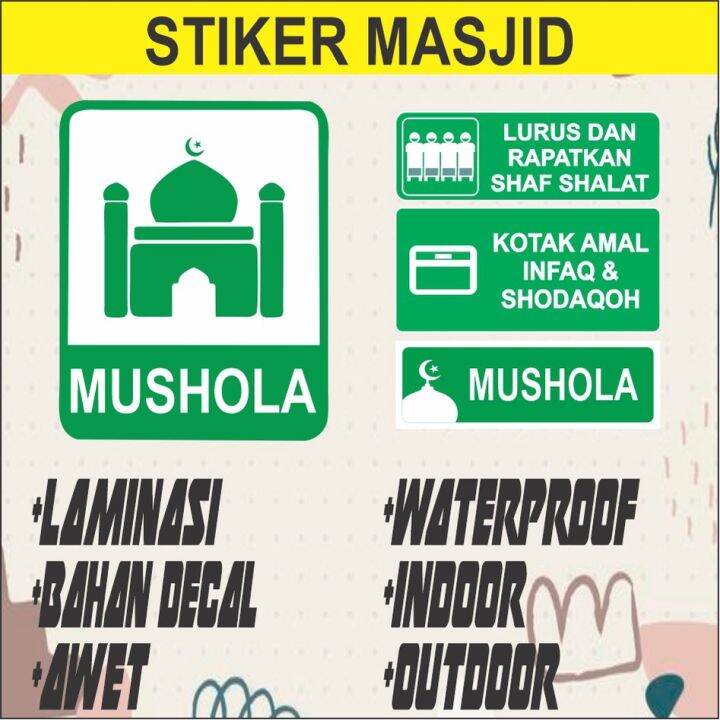 Stiker Sticker Masjid Mushollah Rapatkan Shaf, kotak Amal | Lazada ...