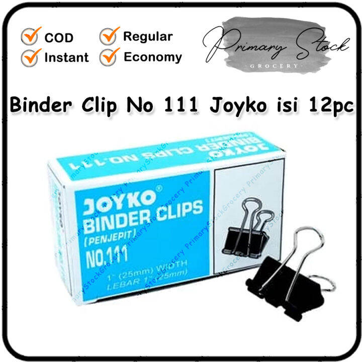 Binder Clip 111 Klip Kertas No.111 Joyko isi 12 pcs | Lazada Indonesia