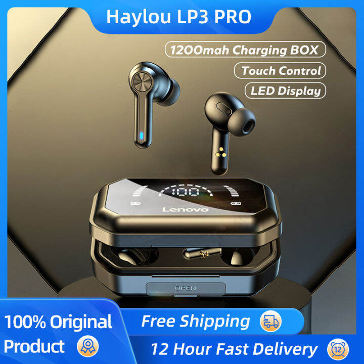 Lenovo LP3 Pro หูฟังบลูทูธ TWS ไร้สายการควบคุมแบบสัมผัสหูฟังจอแสดงผล ...