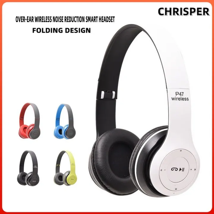 Chrisper P47/P47M Wireless Bluetooth Headphones On-Ear Headphone TF ...