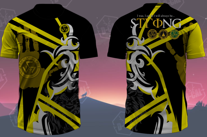 Full sublimation, Fraternity shirt, FS shirt for TRISKELION YELLOW ...