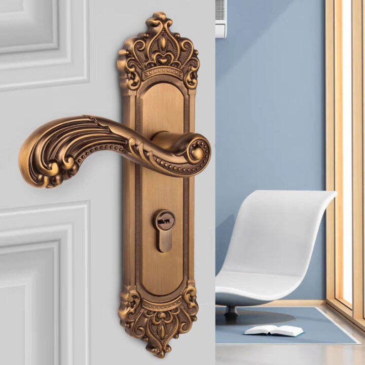 Aluminium Alloy Mute Door Locked Interior Door Handle Locks Set Lock ...