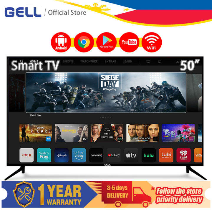 GELL Smart TV 50inch flat on sale screen tv Youtube Android TV ...