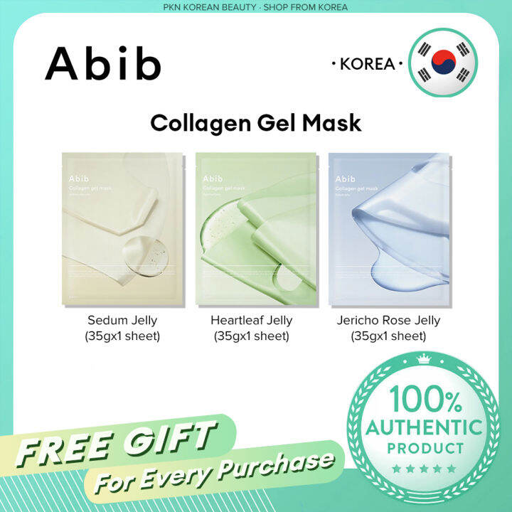Abib Collagen Gel Facial Mask 35gx1Sheet: Sedum Jelly, Heartleaf Jelly, Jericho Rose Jelly ...