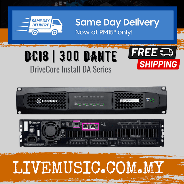 Crown DCi 8|300DA 300W Power Amplifier with Dante ( DCi-8|300DA / DCi8|300DA ) | Lazada