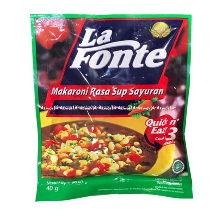 La Fonte Makaroni Rasa Sup Sayuran 40gr Soup Instan Macaroni Vegetable Soups Flavour Dengan Isi ...
