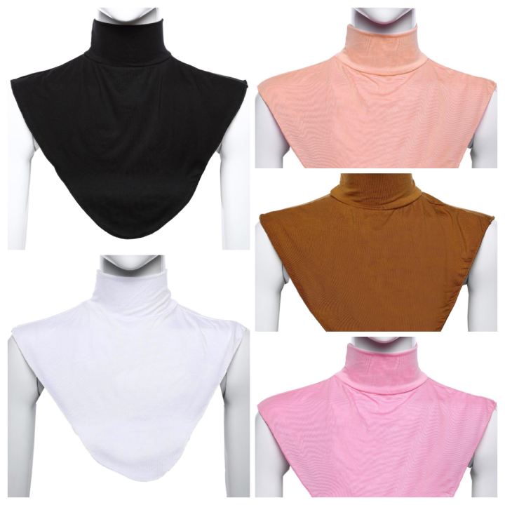 Turtle neck inner Women Hijab Inner High Neck Modal Dickey Mock Collar ...