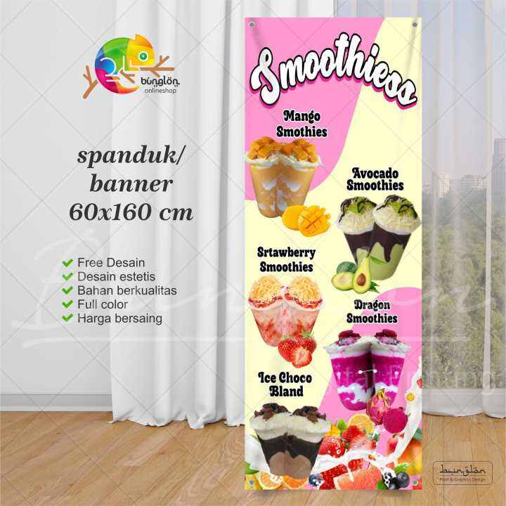 Spanduk Banner Es Smoothies Buah Bisa Custom | Lazada Indonesia