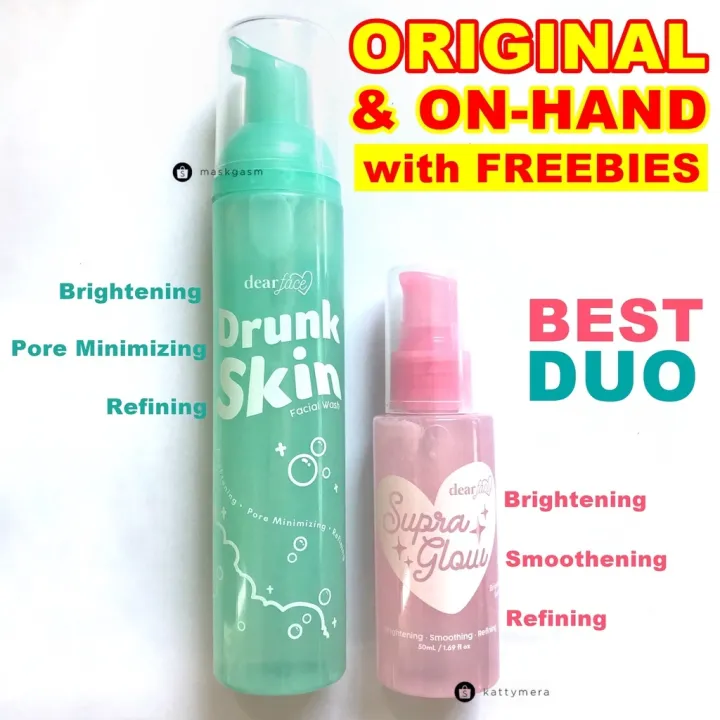 Dear Face DRUNK SKIN Facial Wash and Dear Face SUPRA GLOW Brightening ...