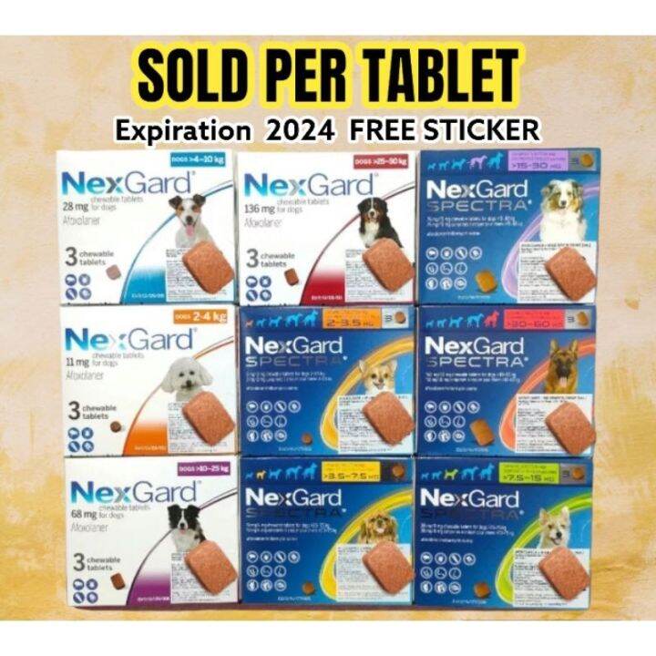 Nexgard /Nexgard Spectra Chewable 1 TABLET ONLY( Free STICKER ) | Lazada PH