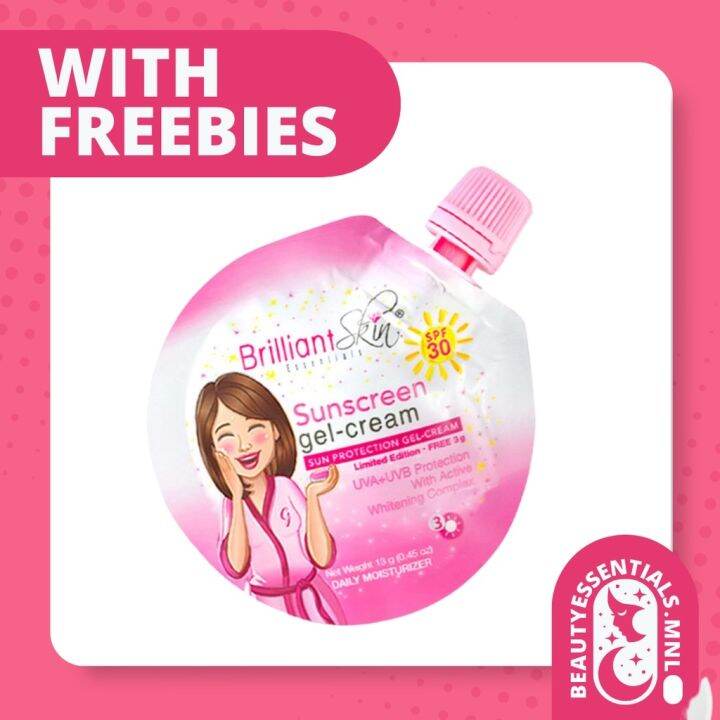 Brilliant Skin Sunscreen Gel-Cream SPF30 Circle Sachet with Spout 13g ...