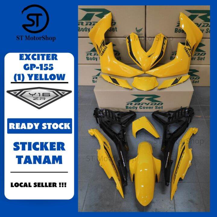 YAMAHA Y16 Y16ZR EXCITER GP-155 (1) YELLOW COVER SET (STICKER TANAM ...