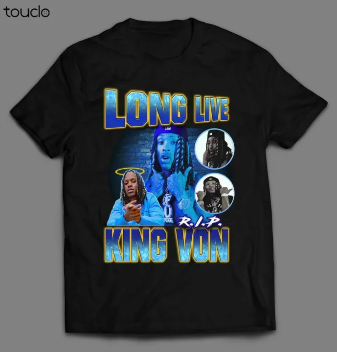 LONG LIVE KING VON RIP เสื้อยืด90S Bootleg Rap Tee 100% Cotton OLDSKOOL ...
