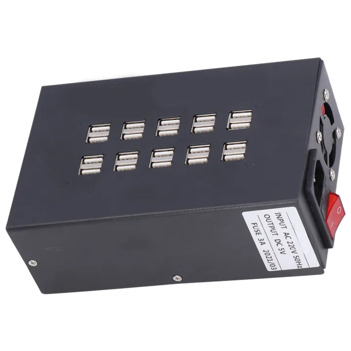 USB Charger 20 Ports Charging Block Station Protection Hub 220V 50Hz 5V ...