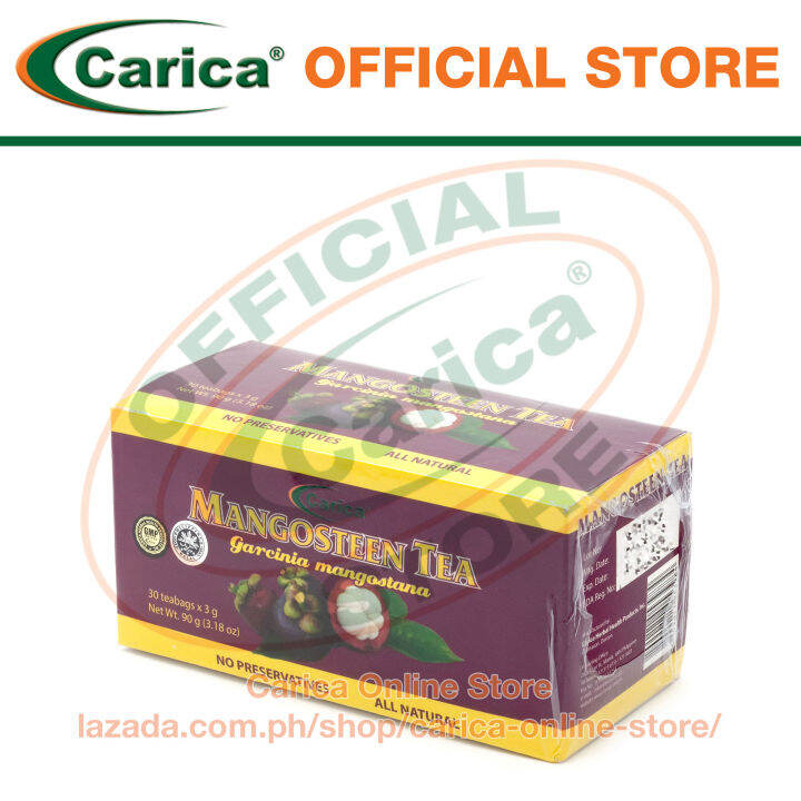 Carica Mangosteen Tea (Garcinia mangostana) - Box of 30 Tea bags (3g ...