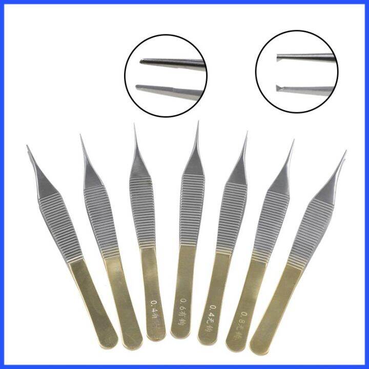 Sandi Stainless Steel Tissue Forceps Golden Handle Forceps with ...
