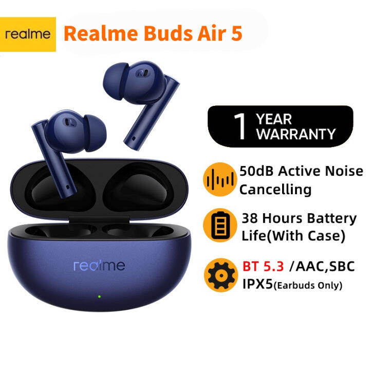 Realme Buds Air 5 TWS Earphone 50dB Active Noise Cancelling True ...