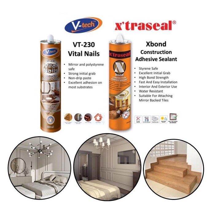 Construction Adhesive Sealant VTech Vital Nail VT230 Xtraseal XBond | Lazada