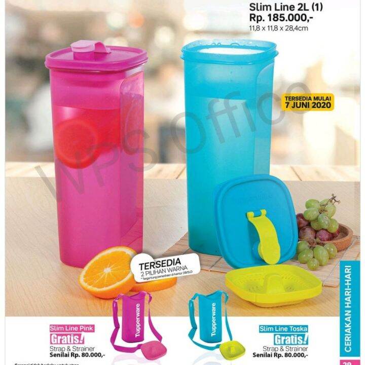 Slim Line 2L Tupperware - Tempat Minum Tupperware - Eco Bottle 2 Liter ...
