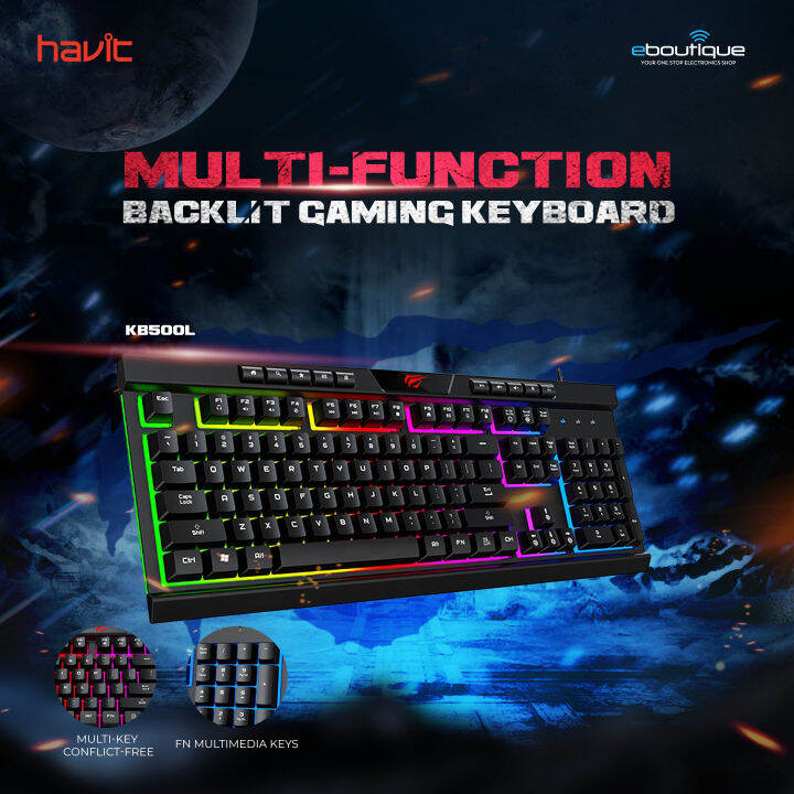 HAVIT Gamenote Multi-Function Gaming Keyboard (KB500L) | Lazada PH