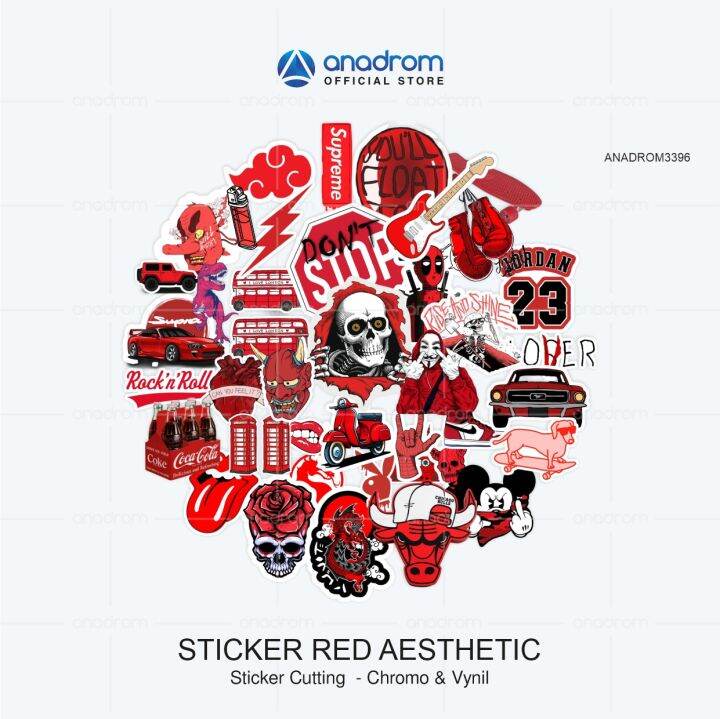Sticker Red Aesthetic | Sticker Laptop Aesthetic | Anadrom 3396 ...