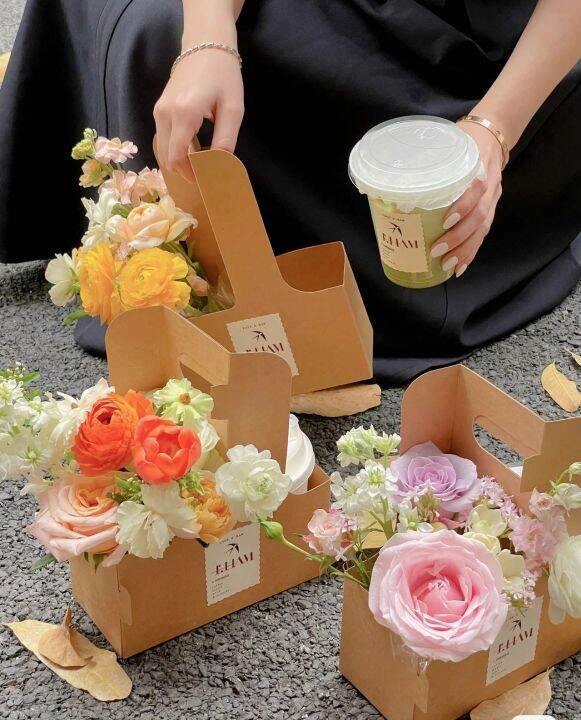 (không hoa) TÚI HỘP CẮM HOA QUÀ TẶNG CAFE - Túi giấy đựng cà phê ...