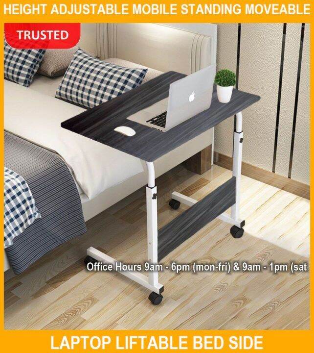 PORTABLE Height Adjustable Mobile Standing Moveable Laptop Table ...