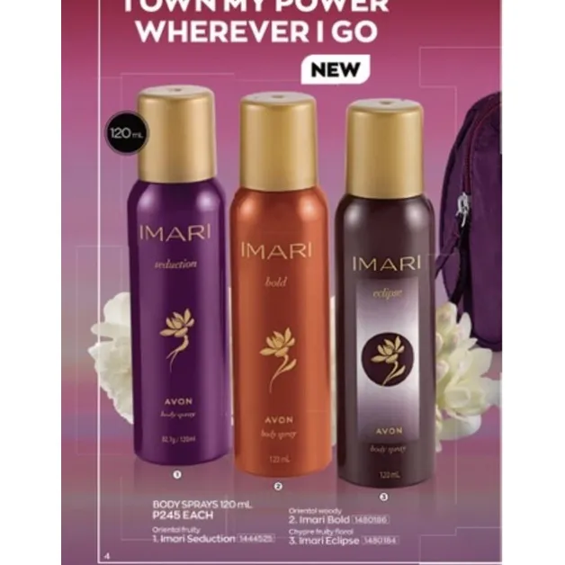 Avon IMARI BODY SPRAY 120ML (BOLD , SEDUCTION , ECLIPSE , VELVET ...