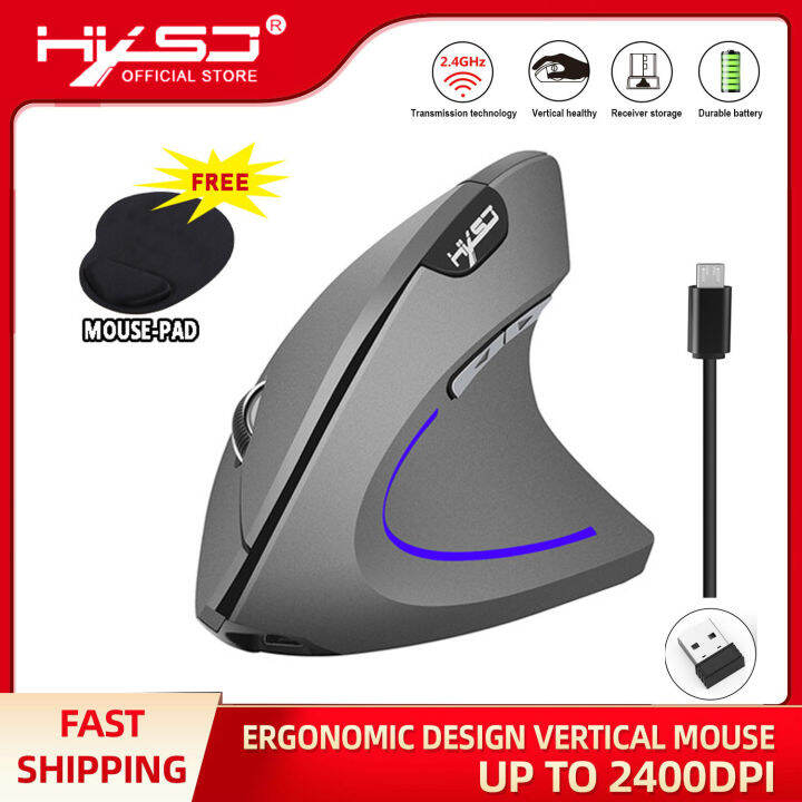 HXSJ T22 T24 Gaming Mouse Ergonomic Vertical 2400DPI Optical Mice 6 ...