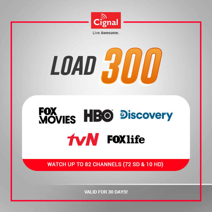 Cignal Prepaid Load 300 (SD and HD box) | Lazada PH