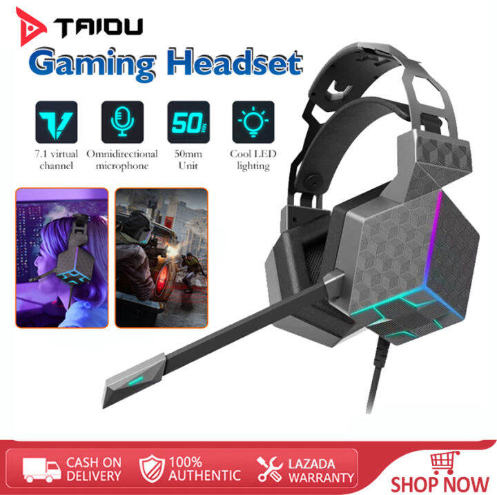 TAIDU LED Gaming Headset With Noise Cancelling Headset With Micphone 7. ...