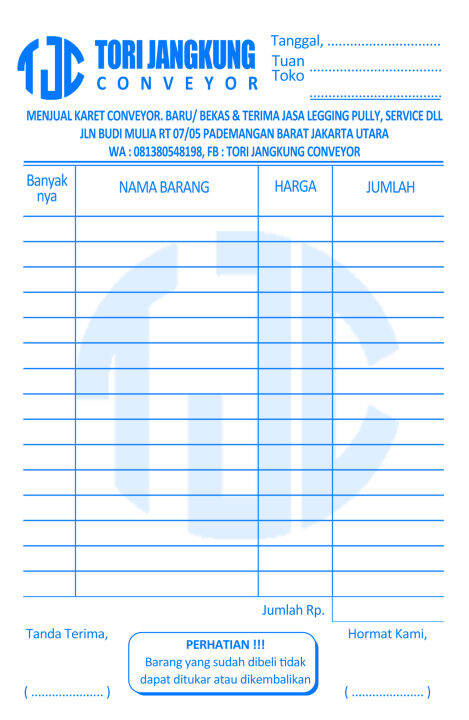 NOTA CUSTOM 3 RANGKAP 1/4 FOLIO / NOTA OLSHOP NAMA SENDIRI 1 PLY (MIN 4 ...